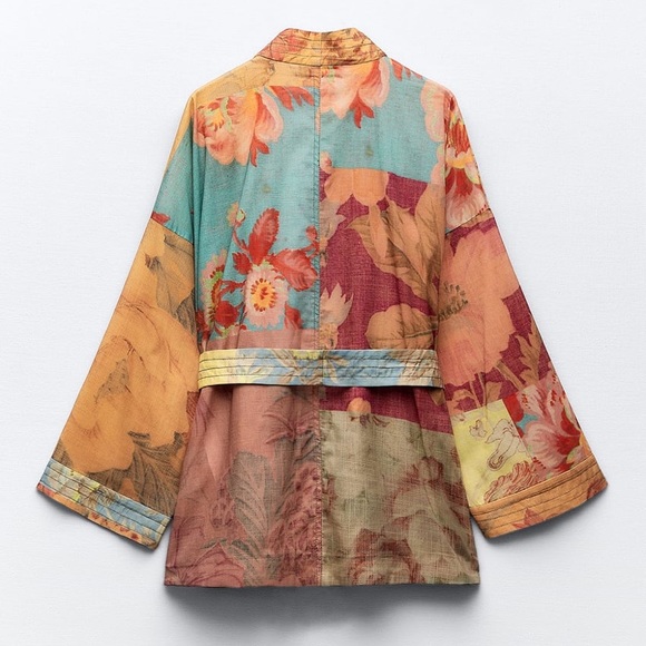 Zara | Tops | Zara Patchwork Print Kimono Top | Poshmark